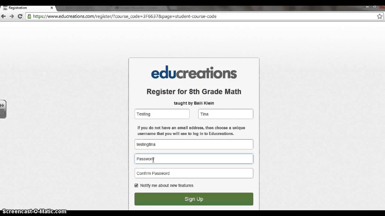 Creating an Educreations Account