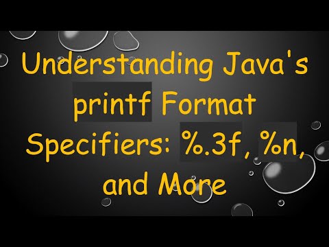 Understanding Java's printf Format Specifiers: %.3f, %n, and More
