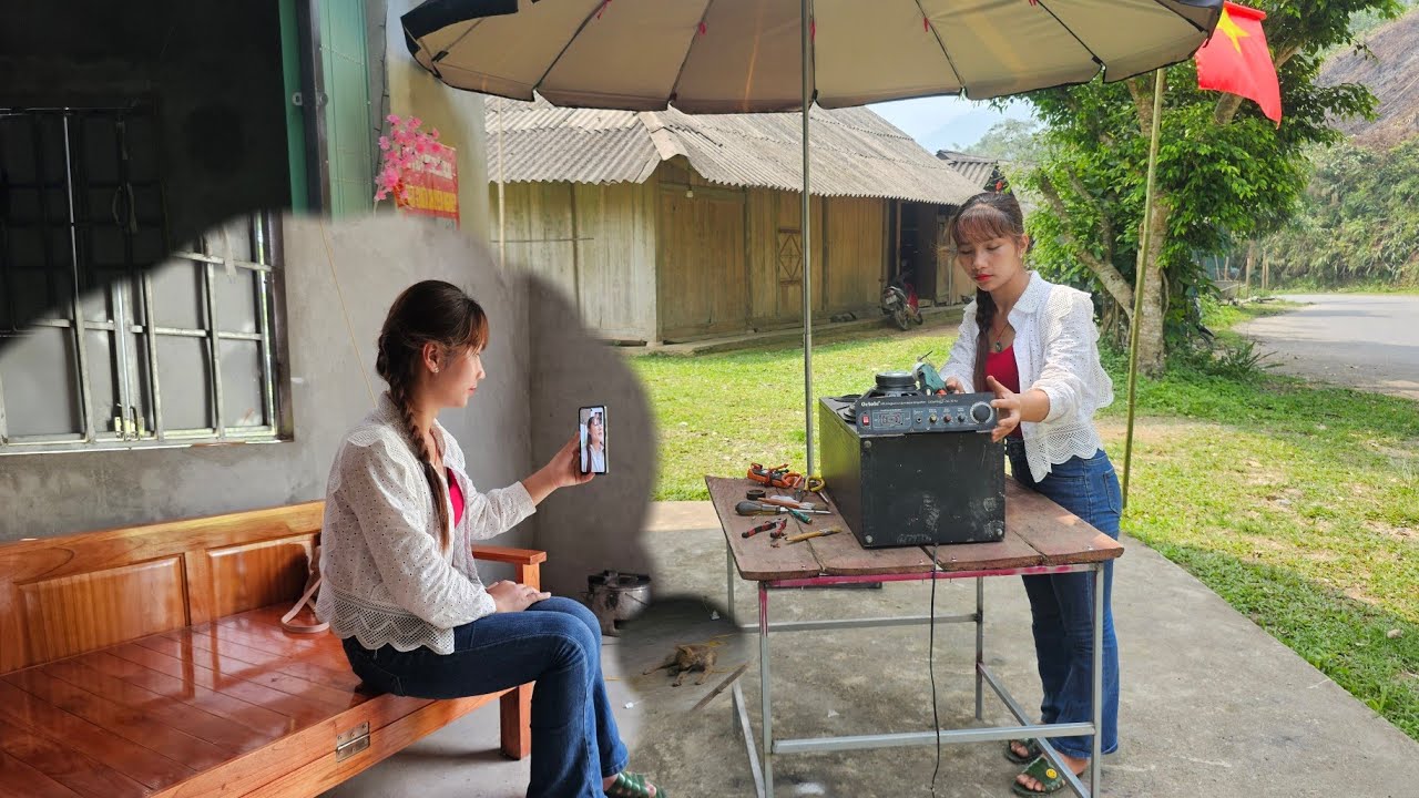 The girl had her motorbike stolen, and she repaired speakers by replacing diodes for customers.