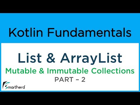 Learn Kotlin LIST and ARRAYLIST tutorial Mutable and Immutable Collections for Android PART 2 10 ...