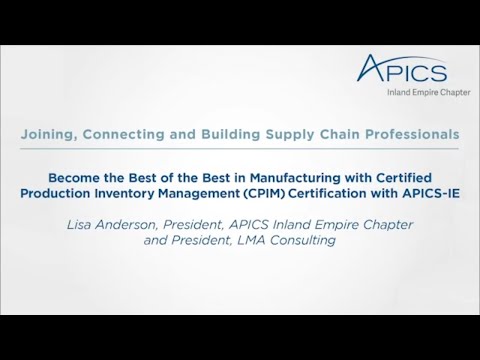 Certified Production Inventory Management (CPIM) Certification with APICS-IE