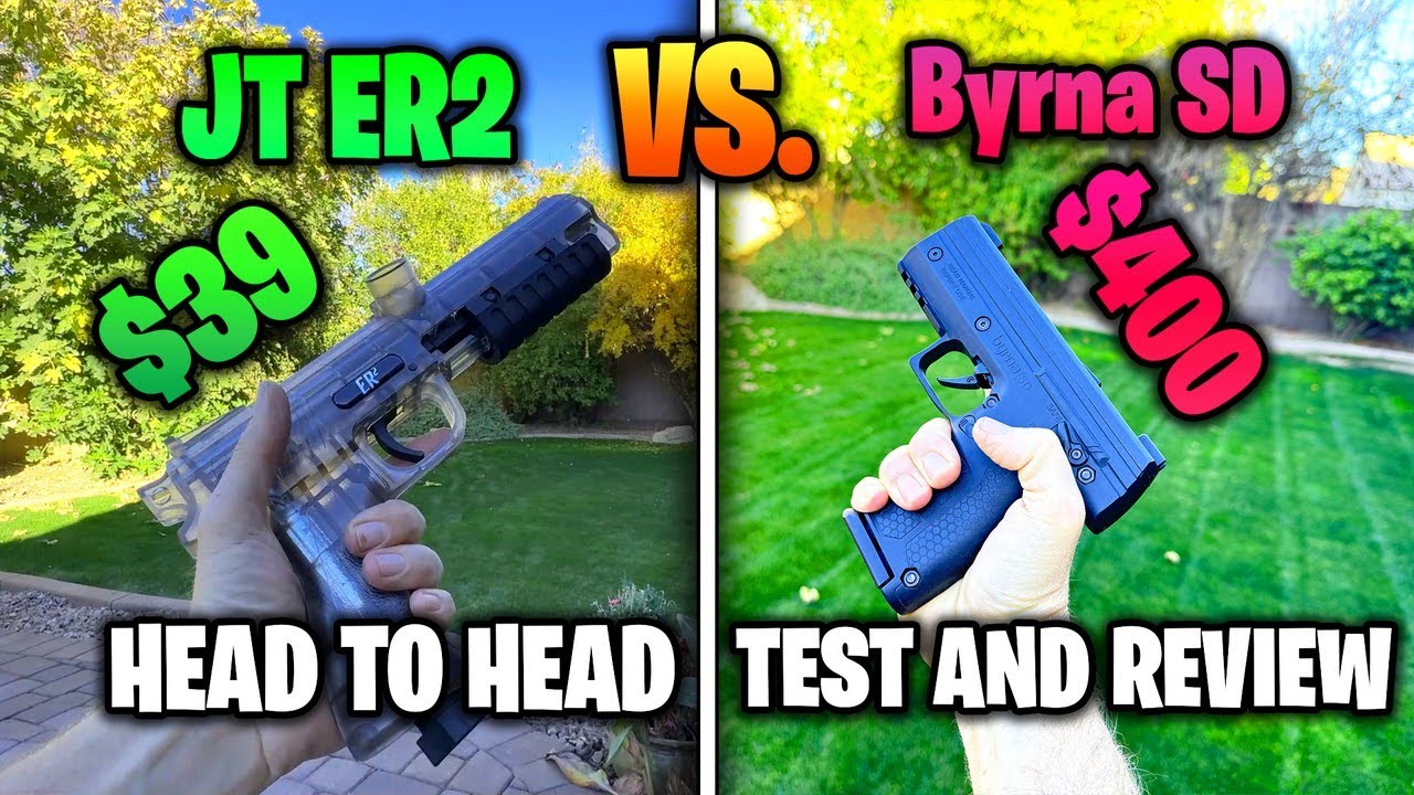 $39 JT ER2 vs. $400 Byrna Review and Testing - Is it a paintball gun or a budget tear gas launcher?