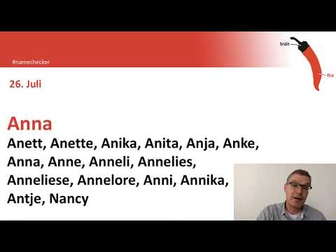 Namenstag Anna, Anett, Annika, Anja, Anke, Anne, Nancy...