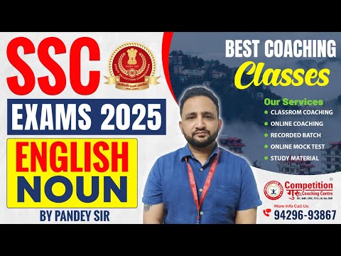 Crash Course For English For SSC 2025 Exams | Noun | Parts of Speech | By Pandey Sir || SSC COACHING