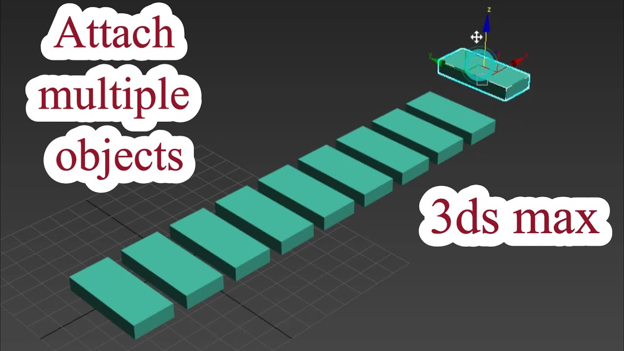 How to attach multiple objects in 3ds max  / 3ds max tutorial