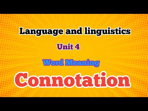 Language and Linguistics | unit 4 | word Meaning | connotation | Tamil | BA English
