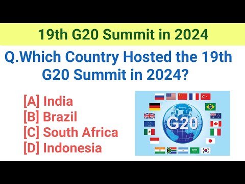 G20 Summit 2024 gk question | G20 summit Brazil | Current affairs 2024