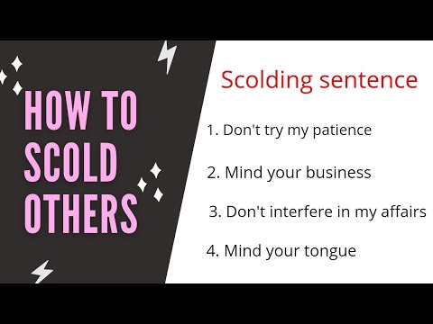 How to scold others | in english | scolding sentence