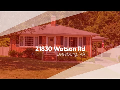 Northern Virginia Real Estate: 21830 Watson Rd, Leesburg, VA 20175
