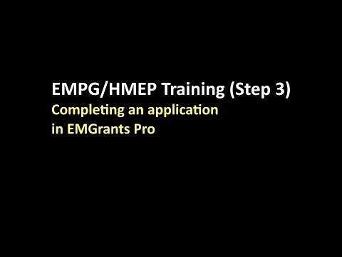 EMPG/HMEP Training - Step Three: Application (Work Plans)