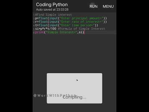 Find Simple Interest Python coding