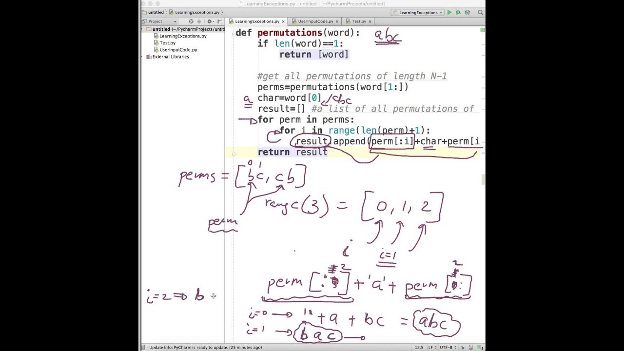 148, Recursion and implementing permutation with Python
