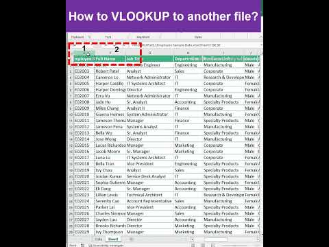VLOOKUP to Another File - Find the employee Full Name based on the Employee ID from another file?