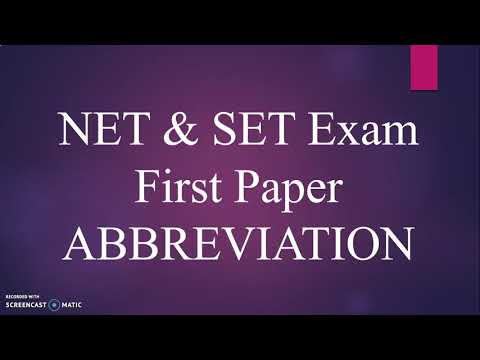 #NET #SET Net & Set Exam First Paper : Abbreviation| Tamil