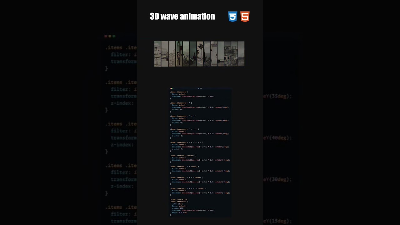 3D Wave Animation | Wave Animation With HTML & CSS | #css #html #js #wave #animation #coding #video