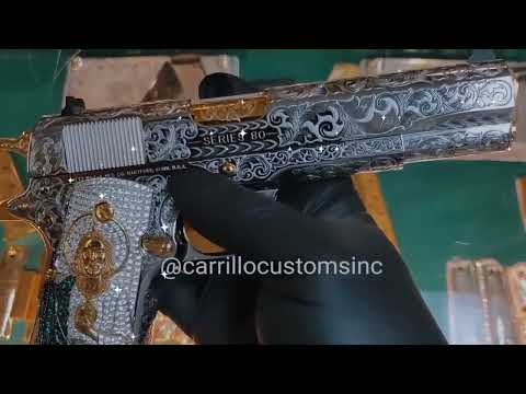 Custom Diamond 1911 grips for Colt 38 Super.