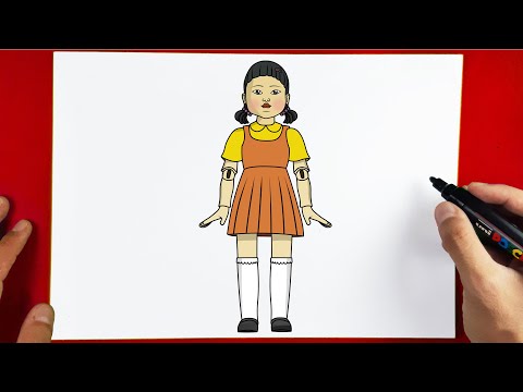 How to Draw Doll from Squid Game - French fries 1 2 3