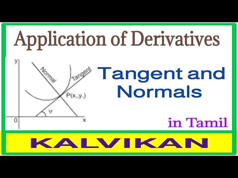 Tangent and Normals in Tamil / Applications of Derivatives Class 12 / Applied Maths in Tamil