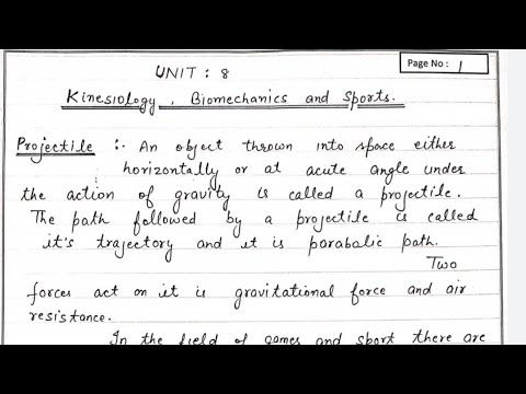 Kinesiology  Biomechanics and Sports Notes | 12th Physical Education Handwritten Notes