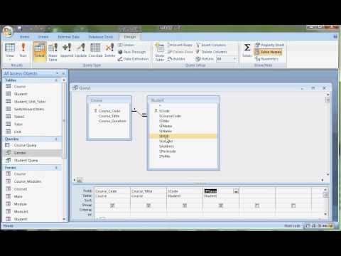 Access 2007 Queries with Multiple tables.avi