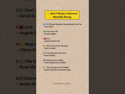 best 7 Books to become Mentally Strong #psychology #quotes #motivation