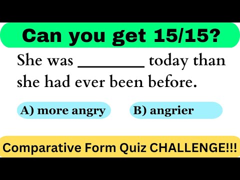 Comparative Adjective Quiz | English Quiz | Comparative adjectives | Vocab