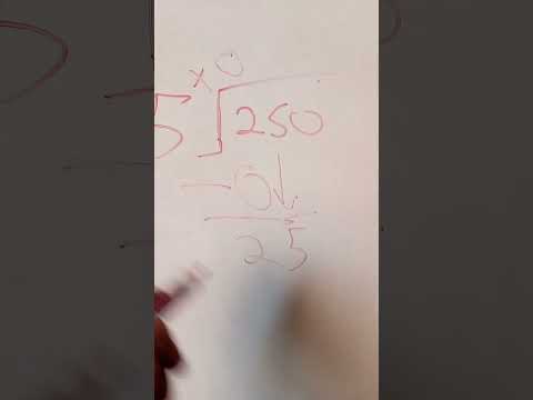 250 divide by 5 using the long division method