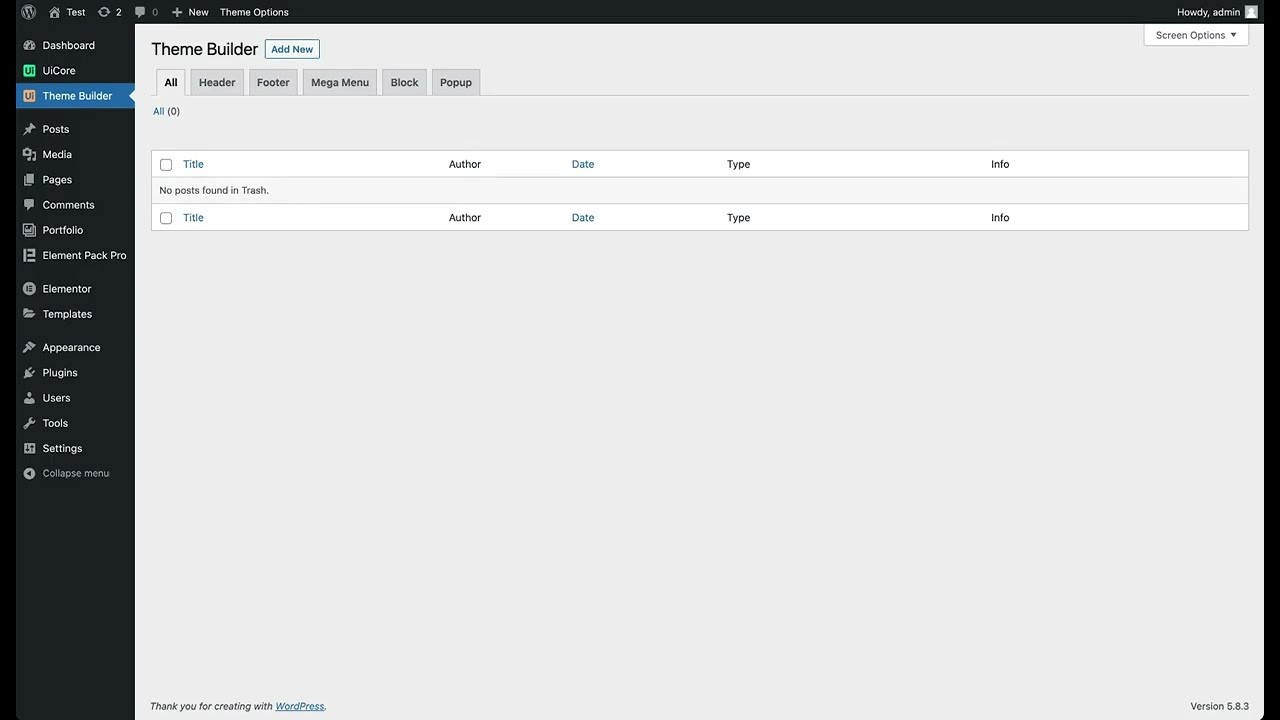 Theme Builder - UiCore Framework - WordPress