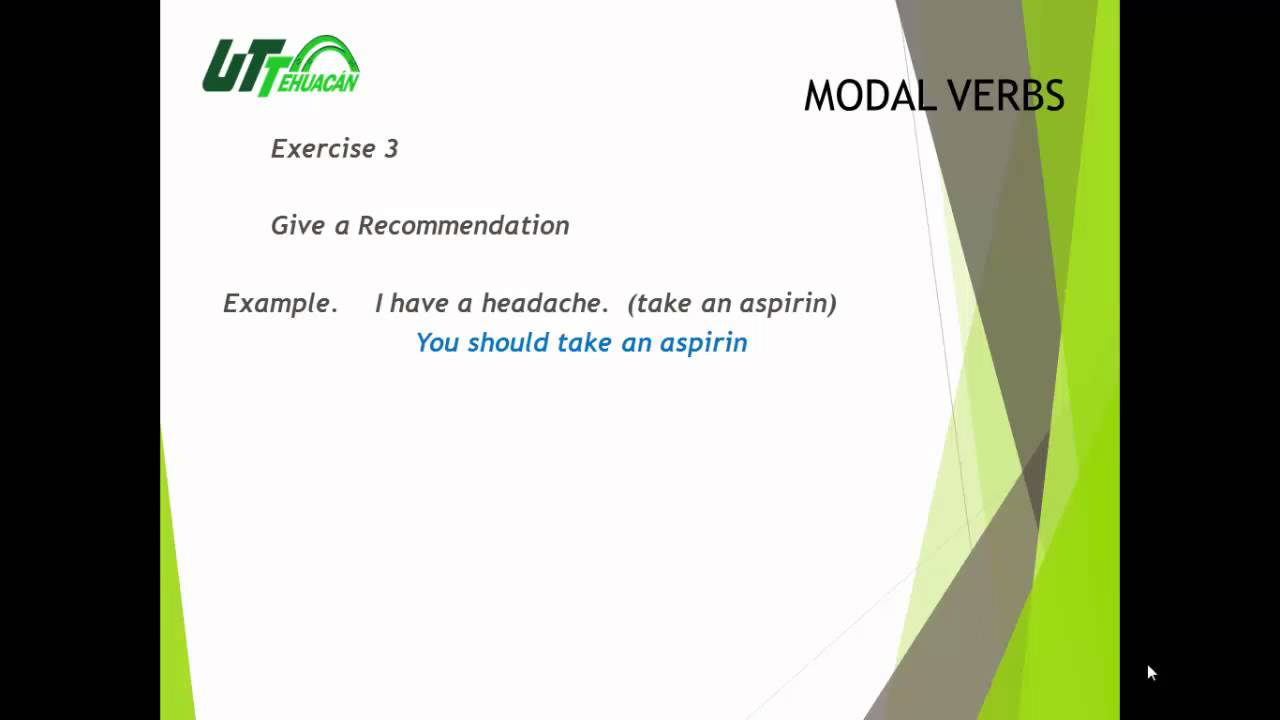 Level 3 Unit 2 Modal Verbs Exercise 3