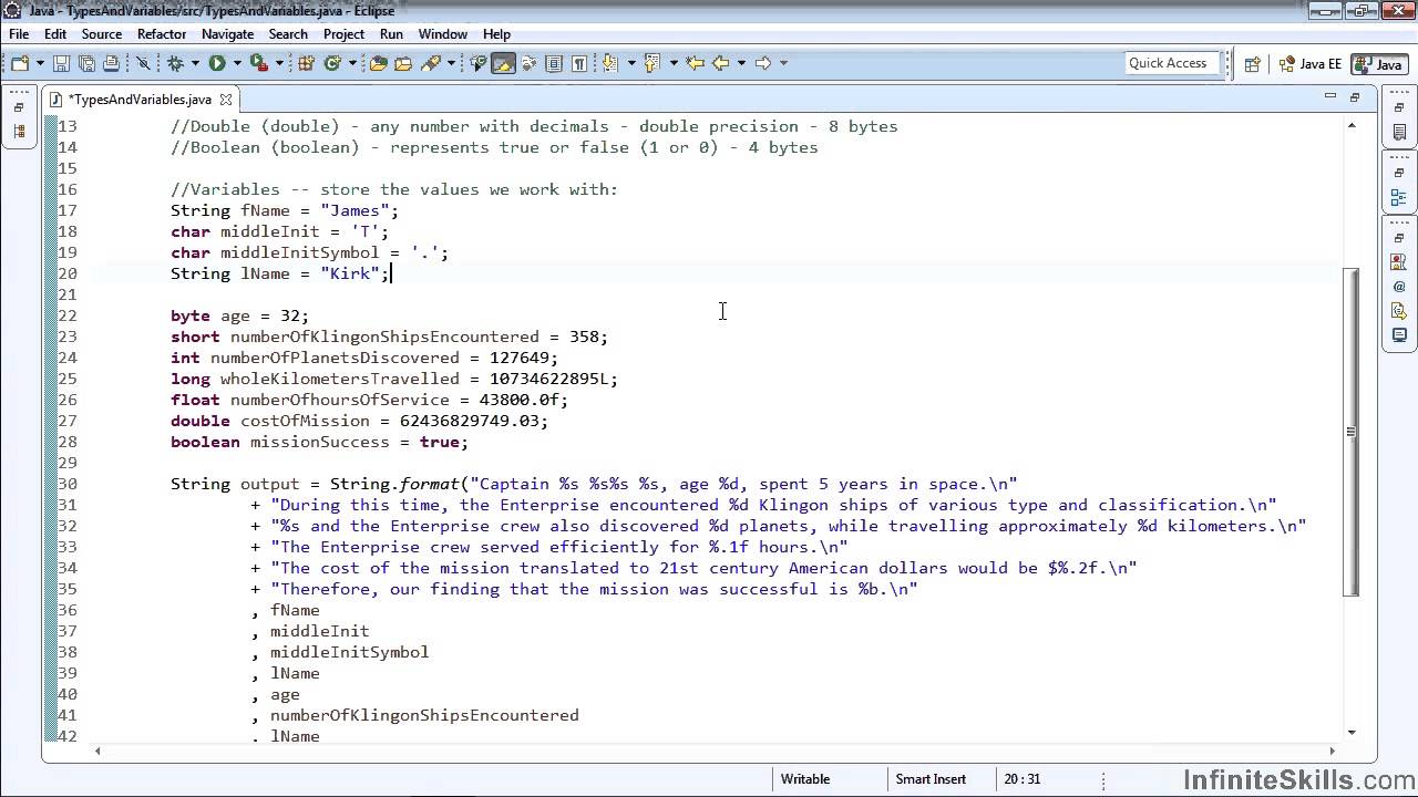 Java 8 - Beyond the Basics Tutorial | Types And Variables