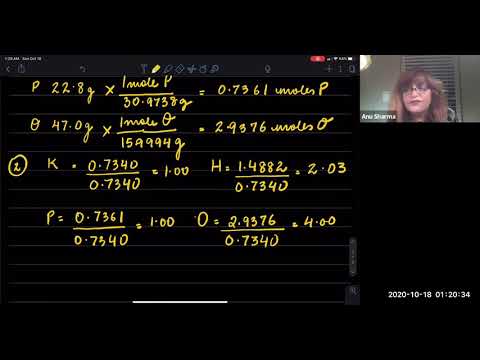 Determine Empirical Formula from grams and percentage - KH2PO4 and P2O5