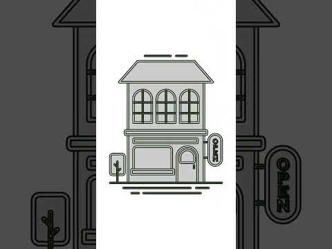 Cute unique roadside stall building vector illustration