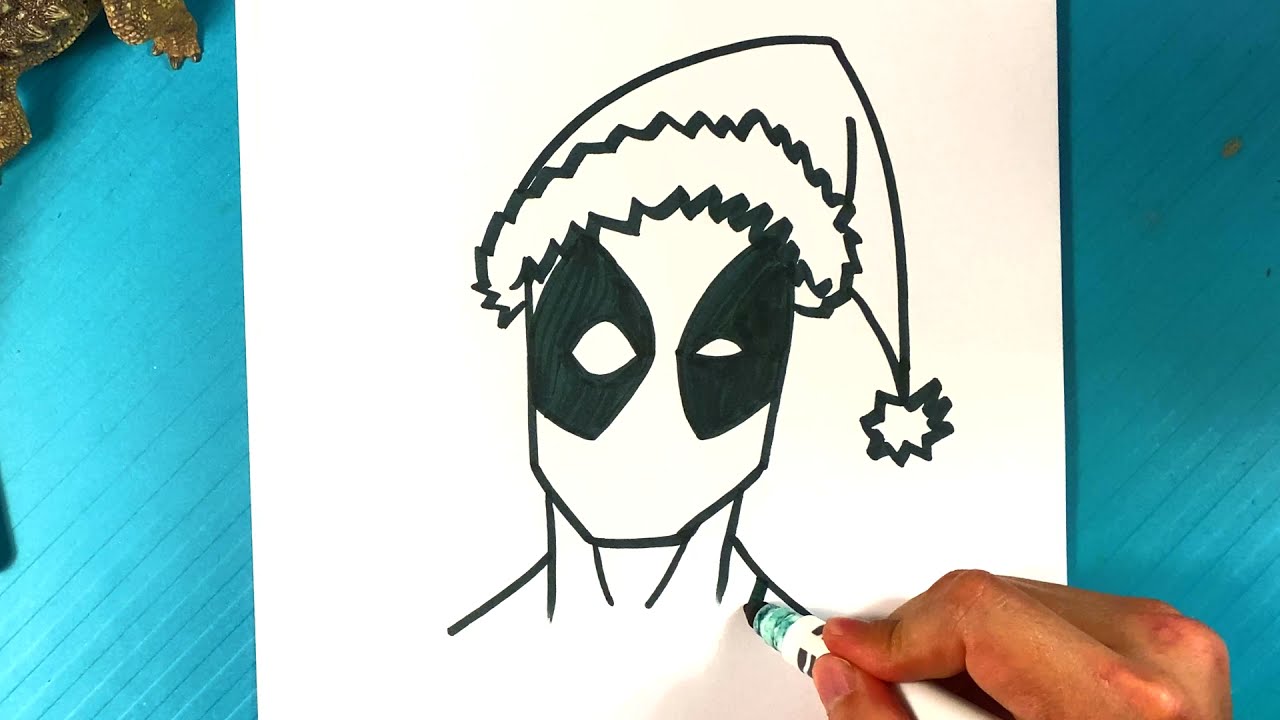 EASY How to Draw DEADPOOL CHRISTMAS