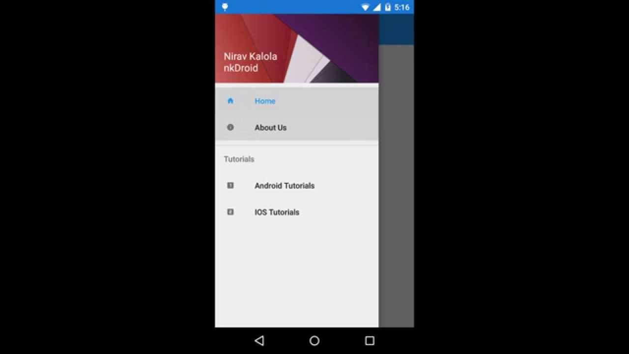 android navigation drawer example