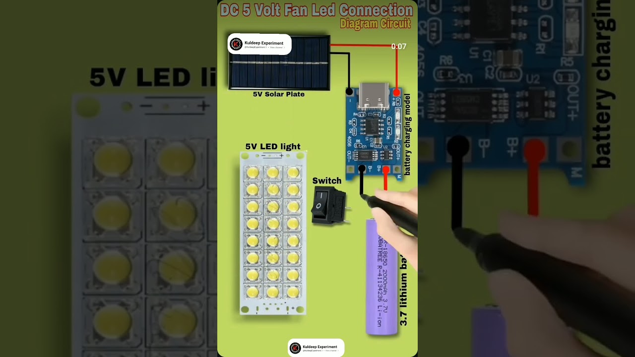 DIY Solar Emergency Light Using 3.7V Battery.  Free Energy Project.  Solar LED Light at Home.