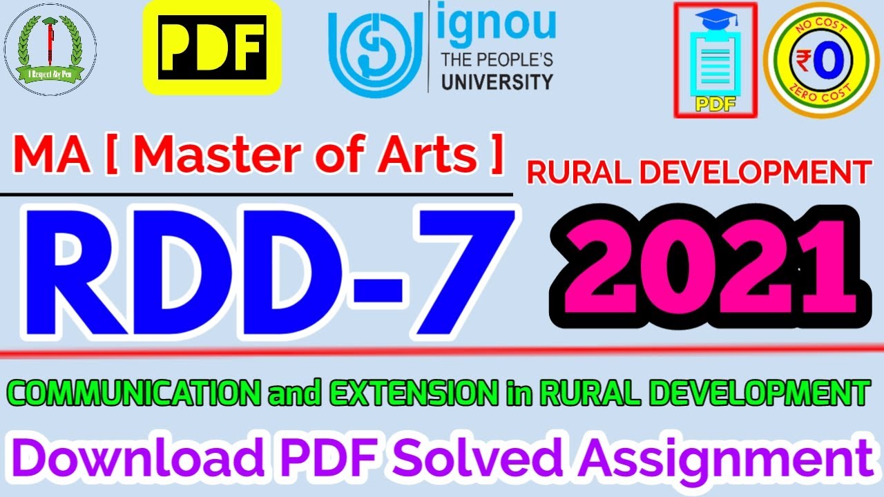RDD 7 Solved Assignment 2020-21 IGNOU PDF Download Communication and Extension in Rural Development