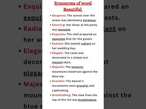 Synonyms of the word Beautiful #synonyms #shorts #vocabulary #english #sentences