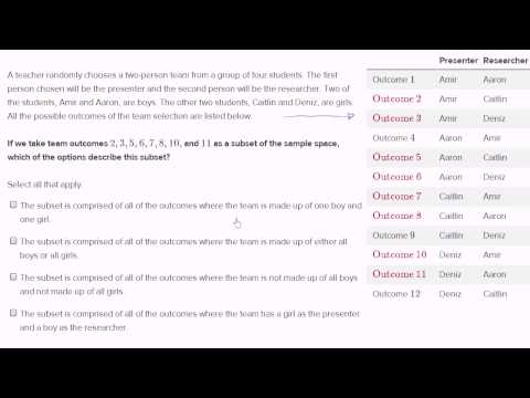 Analyzing sample spaces