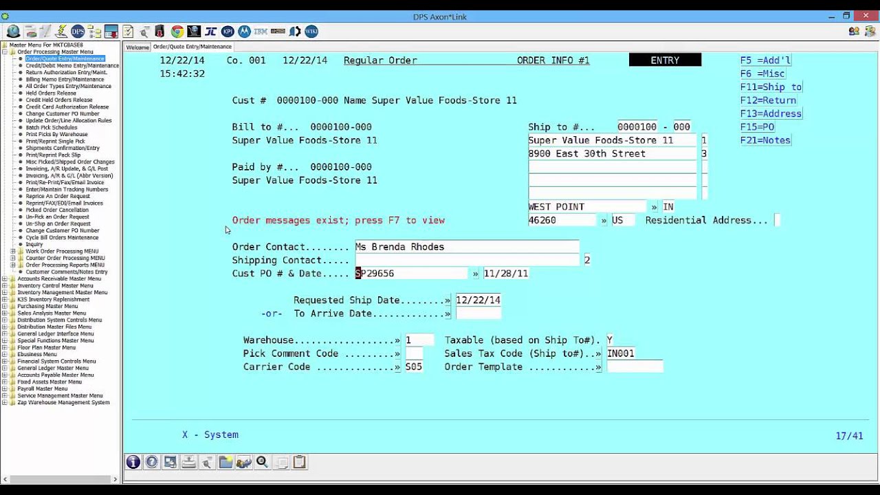 Entering an Order using DPS Extend