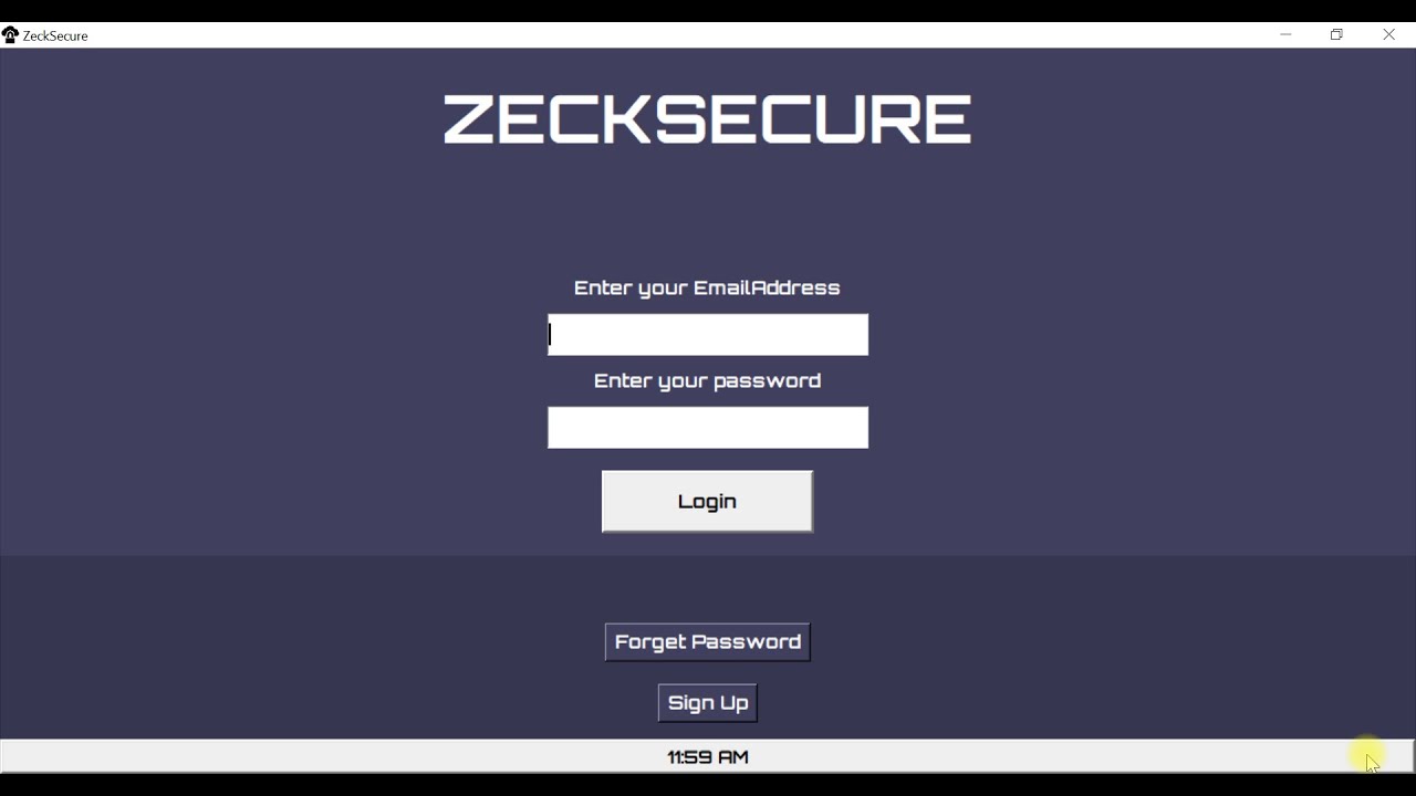 Password Manager App - ZESECURE | Python Tkinter