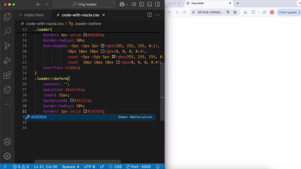 Neon Circular Loader Animation Using HTML & CSS | Glowing Ring Loader