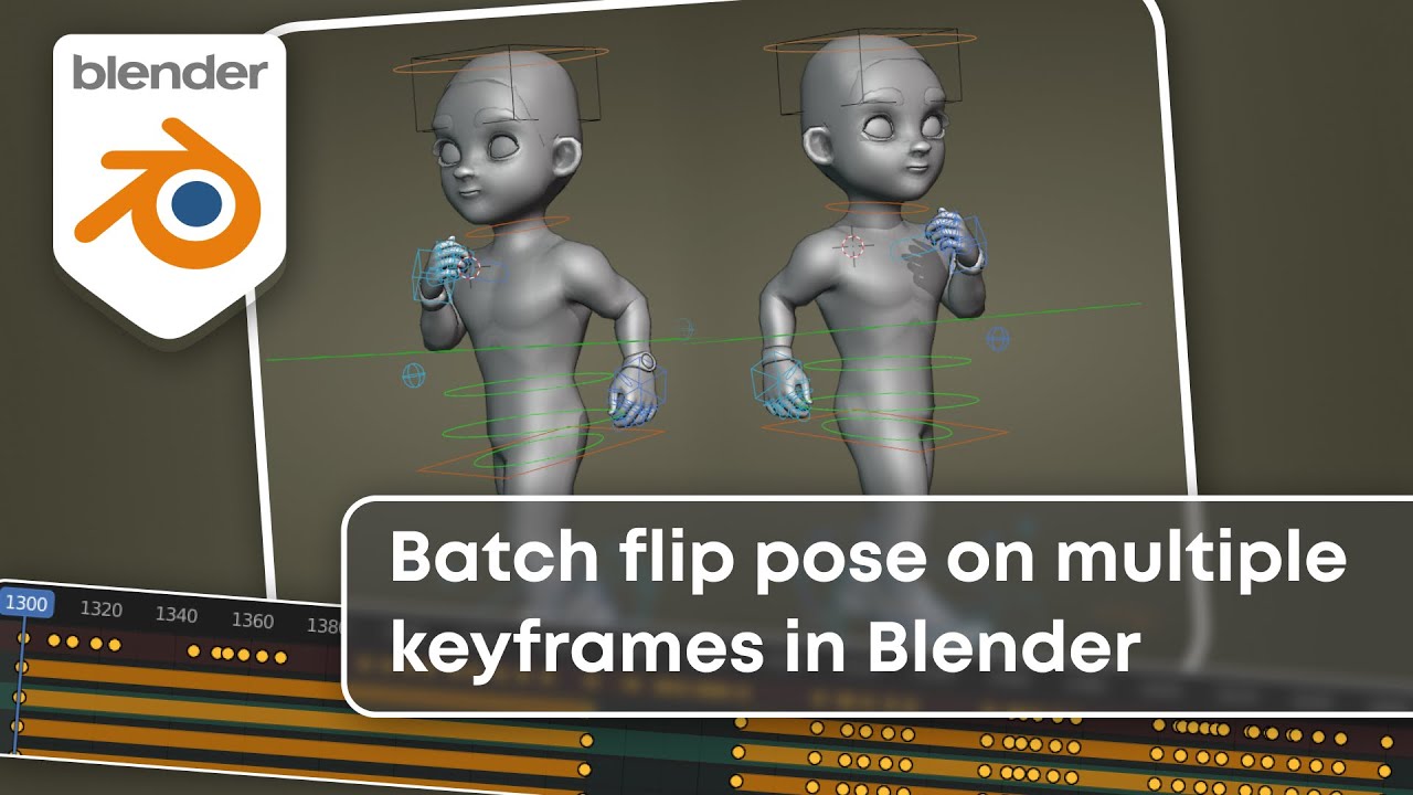Automatically flip animation poses on multiple keyframes in Blender. Quick Tutorial.