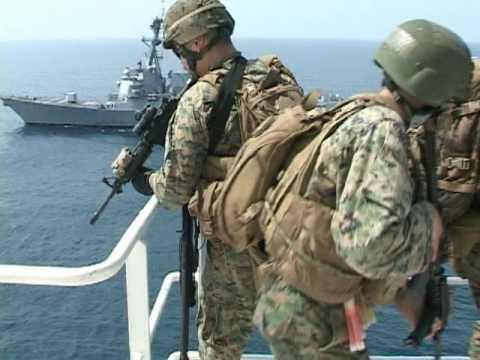 Hands Up! Marines pratice visit, board, search and seizure