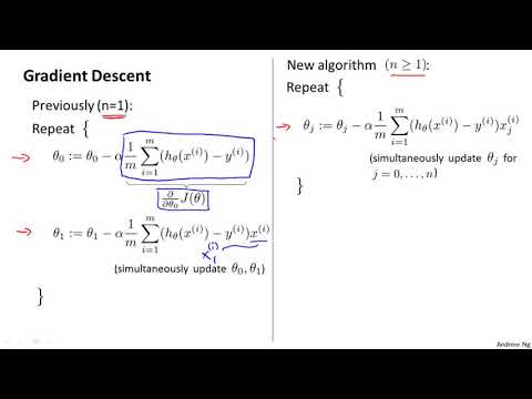 4 2 Gradient Descent for Multiple Variables 5 min