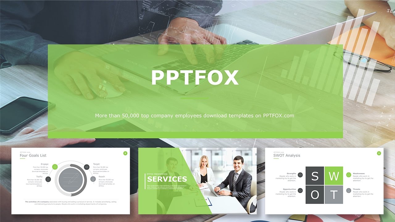 (Video) Green Business Company PowerPoint Template