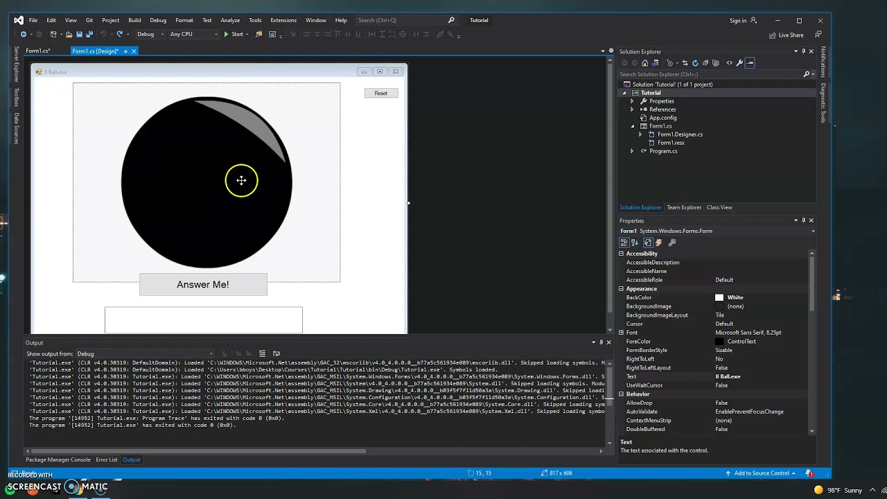 13. How to program in C# Beginners Guide - Classes/Objects (Windows Form Application)