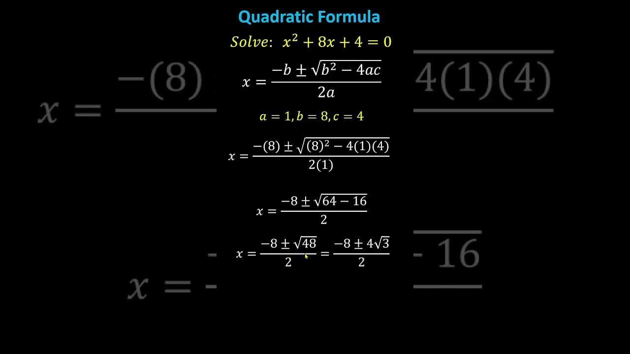 Solve a Quadratic Equation Using the Quadratic Formula (Irrational) #math #maths #quadraticformula
