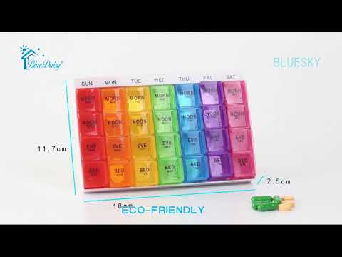 pillbox:4 Times a Day Weekly Pill Organizer with Tray(2020)