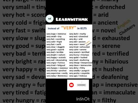 Use These Words Instead Of "Very"ð#mk #vocabulary #education #learn #english @learnwithmk5825