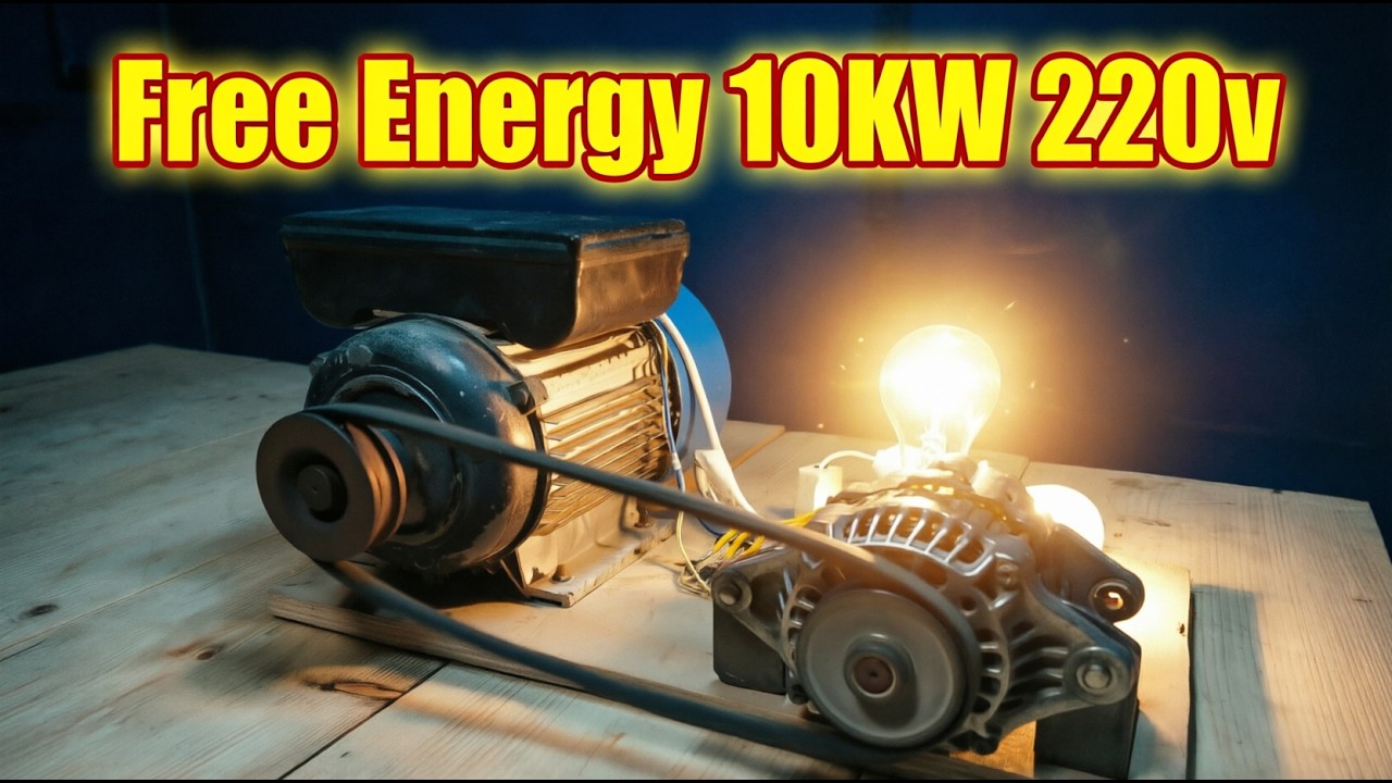 The 10KW Garage Hack Turn Old Motors + Alternator Into a Free Energy Power Plant No Grid Needed! ⚡